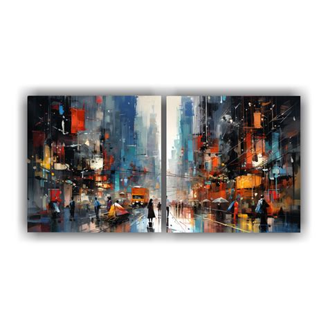 Conjunto De Cuadros Abstractos Para Sala Con Representación Hermosa Del