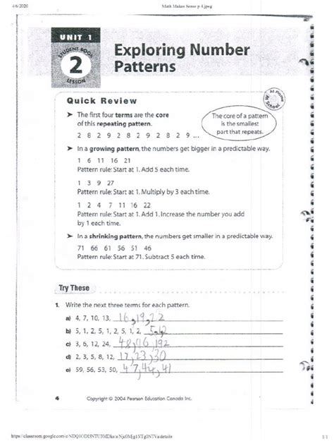 exploring number patterns pdf