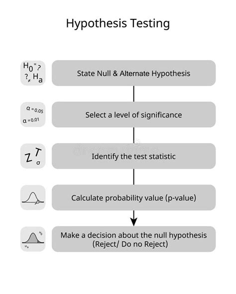 Process Of Statistical Hypothesis Testing With Icon Stock Vector