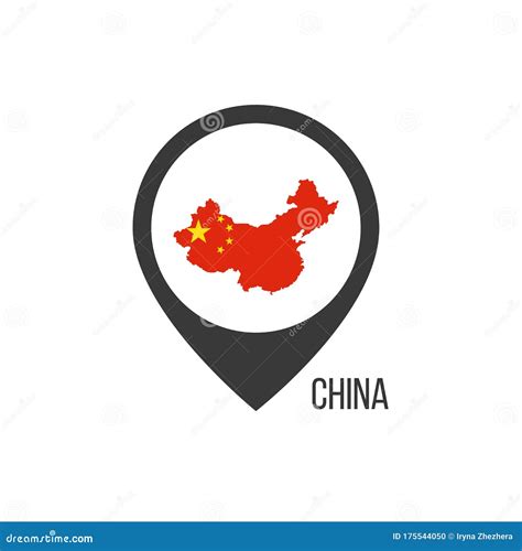 Map Pointers With Contry China China Flag Stock Vector Illustration