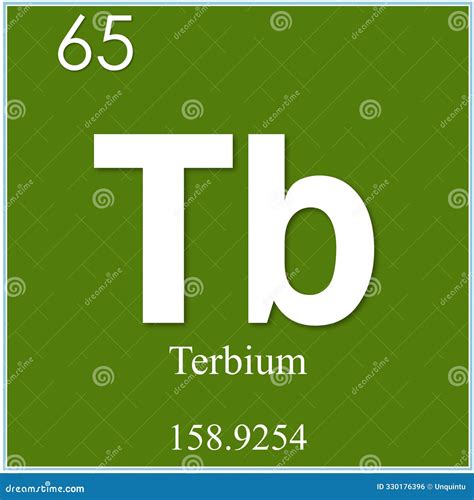 Terbium Chemical Element Symbol On White Background Stock Illustration