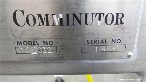 Used Fitzpatrick Fitzmill Model Dkaso12 316 Stainless Steel 32 I