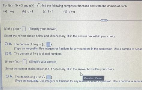 Solved For Fx 3x 3 And Gxx² Find The Following