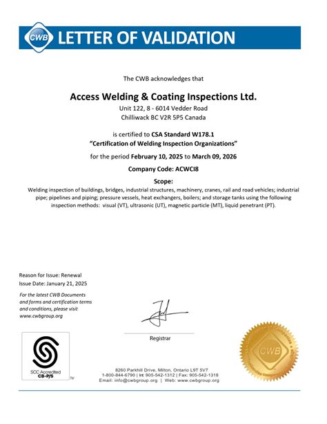 Access Welding And Coating Inspections Services In Canada