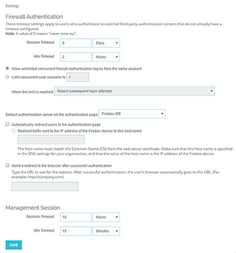 Set Global Firewall Authentication Values