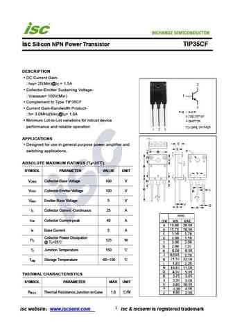 TIP35C Datasheet And Replacement Transistor Equivalent Finder Cross Reference AllTransistors Com