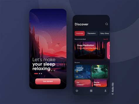 meditation app ui design by aida on dribbble