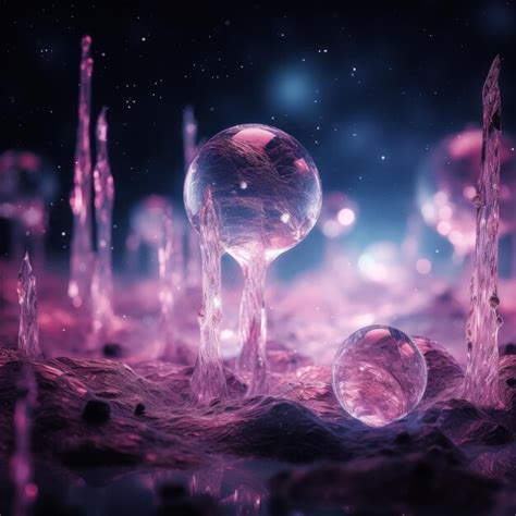 Premium Ai Image An Abstract Image Of Pink Bubbles Floating In The Air