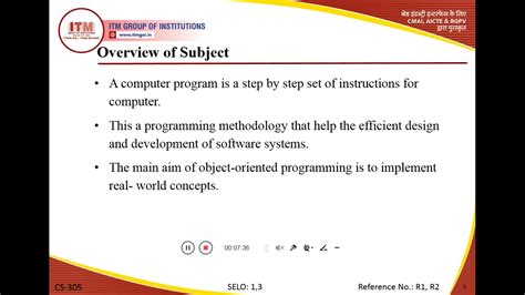 cs 305 object oriented programming and methodology introduction of oopm
