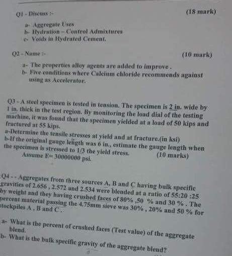 Solved 01 Discuss 18 Mark Aggregate Sex Hyltration