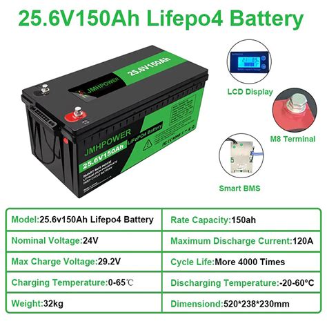 Batteria Agli Ioni Di Litio Da 24 V 150 Ah Jmhpower