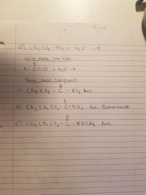 Solved Page D Ch Ch V H H Ot Write These Reactions Chegg Com
