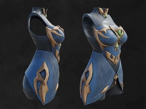 D Model Breast Armor Dark Fantasy Body Female Asset Vr Ar Low Poly Cgtrader