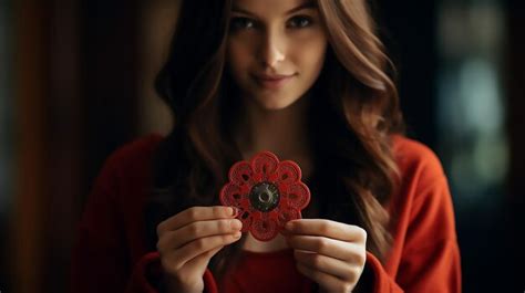 Premium Ai Image Woman Holding Red Hand Spinner