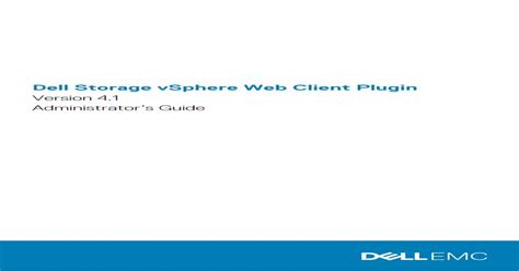 Download Pdf Dell Storage Vsphere Web Client Plugin Version 41