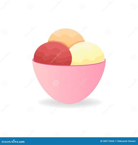 Different Flavours Ice Cream Scoops In Cup Sorbet Ice Cream Cup Stock