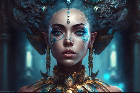 Premium Ai Image Portrait Of A Beautiful Girl Queen Of Diamonds
