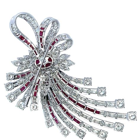 Bonhams Ruby And Diamond Spray Brooch
