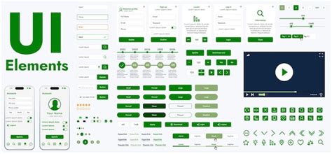 Premium Vector A Set Of Modern Web Interface Elements