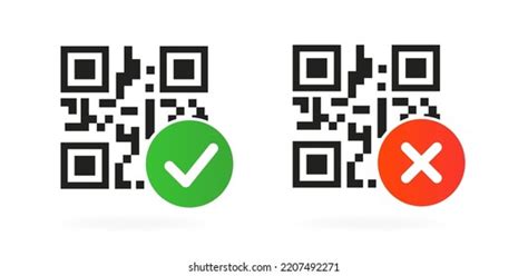 Qr Code Confirmed Tick Rejected Cross Stock Vector Royalty Free