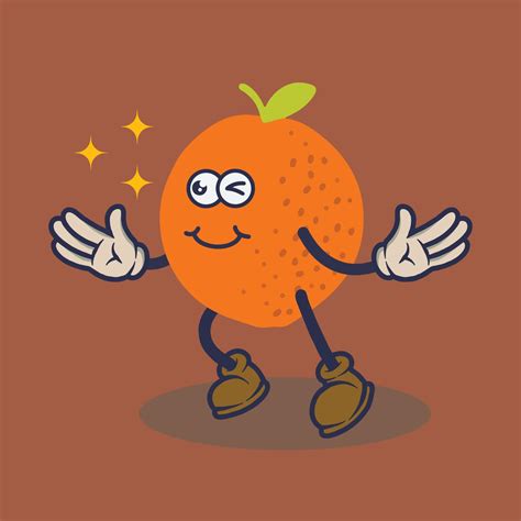 Wink Eyes Orange With Smiling Face Expression Sticker 10867068 Vector