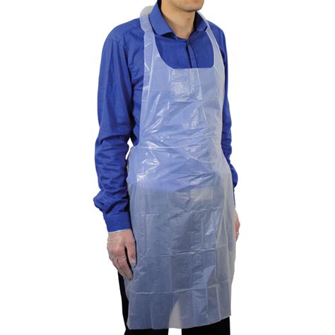 White Polythene Aprons Medium Length Box Of 100 Ppe Safety