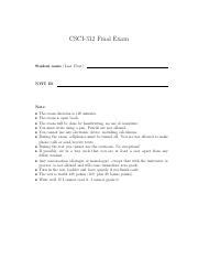 Final Exam Theory Of Computation Pdf CSCI 312 Final Exam Student Name