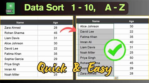 Quick And Easy Excel Sort Arrange Any Data Youtube