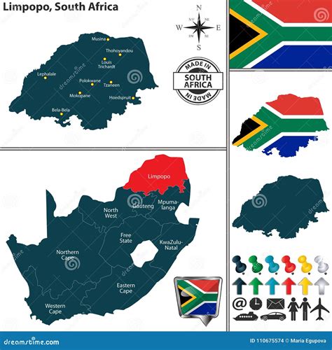 Map Of Limpopo South Africa Vector Illustration 110675574