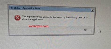 Perbaiki The Application Was Unable To Start Correctly Click Ok To Close The Application