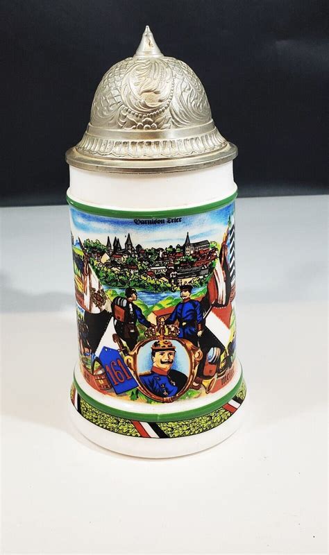 Vintage German Regimental Beer Stein Military Infantry Unit Garnison