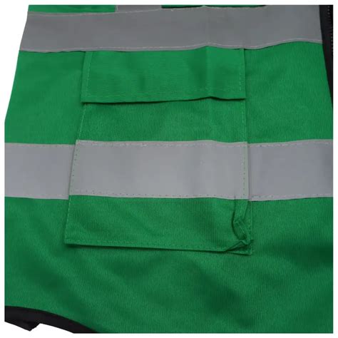 Green Reflective Vest Complete With Pockets And Id Pouch