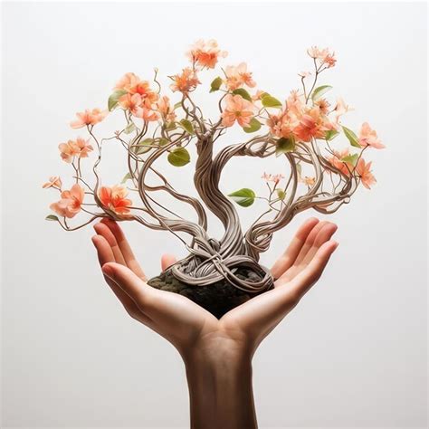 A Person Holding A Tree With The Roots Of A Tree In Their Hands