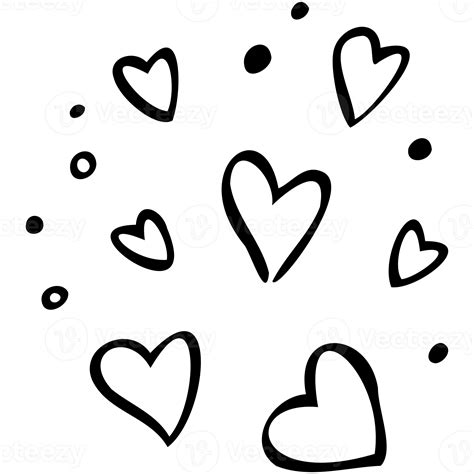 Simple Doodle Hand Drawn Heart Isolated Design Element For Valentines