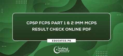 Cpsp Result 2025 Check Via E Portal Pk