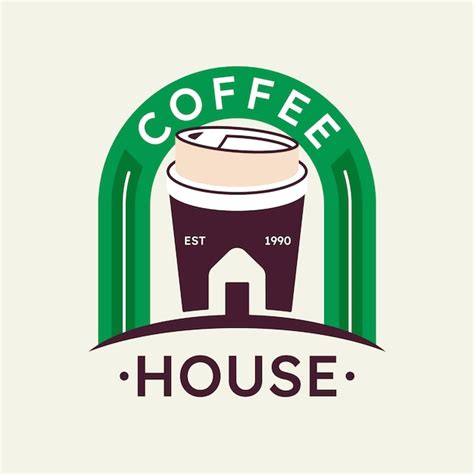 Plantilla De Logotipo De Café Plano Vector Premium