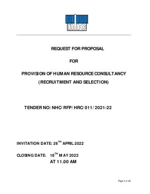 Fillable Online REQUEST FOR PROPOSAL RFP FOR PROVISION OF RECRUITMENT