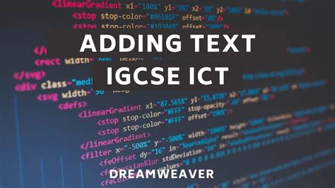 Igcse Ict Paper 3 Dreamweaver Tutorial 2 Adding Text Youtube