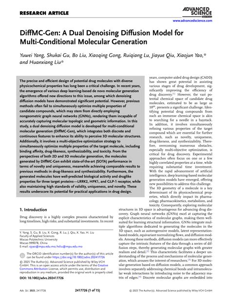 Pdf Diffmc‐gen A Dual Denoising Diffusion Model For Multi