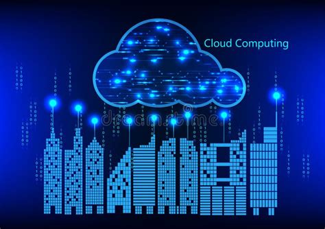 Graphics Building Of A City With Cloud Concept Data Transfer Cloud