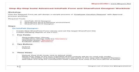 Step By Step Build Advanced Infopath Form And Sharepoint Designer