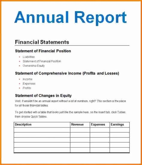 Non Profit Financial Statements Template Unique Annual Business