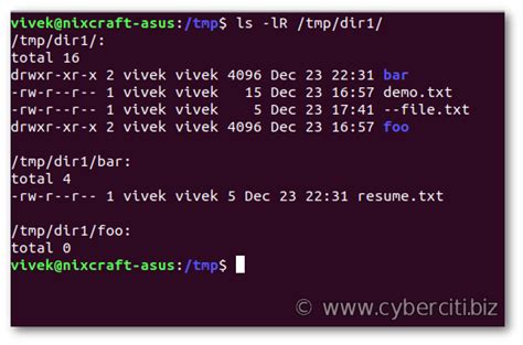 How To Show Recursive Directory Listing On Linux Or Unix Nixcraft
