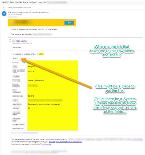 Hyperlink In Email Notification That Redirects To The Relevant Row