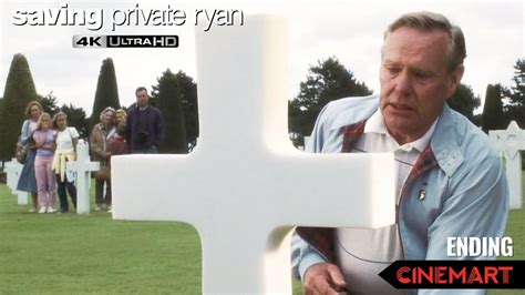 Saving Private Ryan 1998 Film Ending Military Cemetery Old Private Ryan Scene 4k Uhd