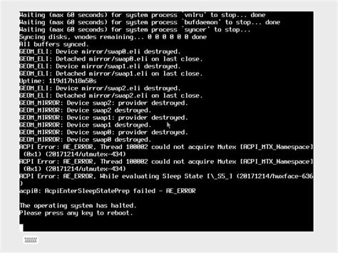 Acpi Errors Causing The System To Halt During Normal Operation Truenas Community