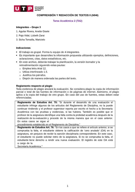 S11 S12 Tarea Académica 2 TA2 versión borrador formato terminado