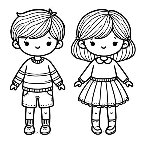 Dibujos De Niño Y Niña Para Colorear E Imprimir Coloringlib