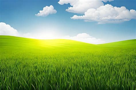 Premium Ai Image Green Grass On A Sunny Day