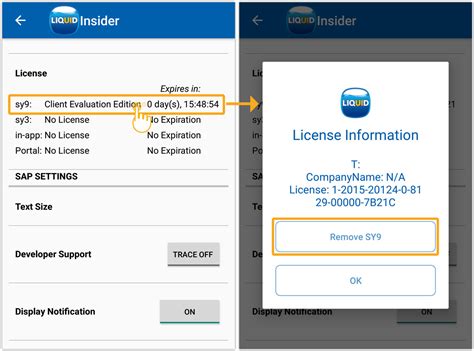 To Remove The Sy3 License From Your Device Long Press On It You Will Then Receive A Popup